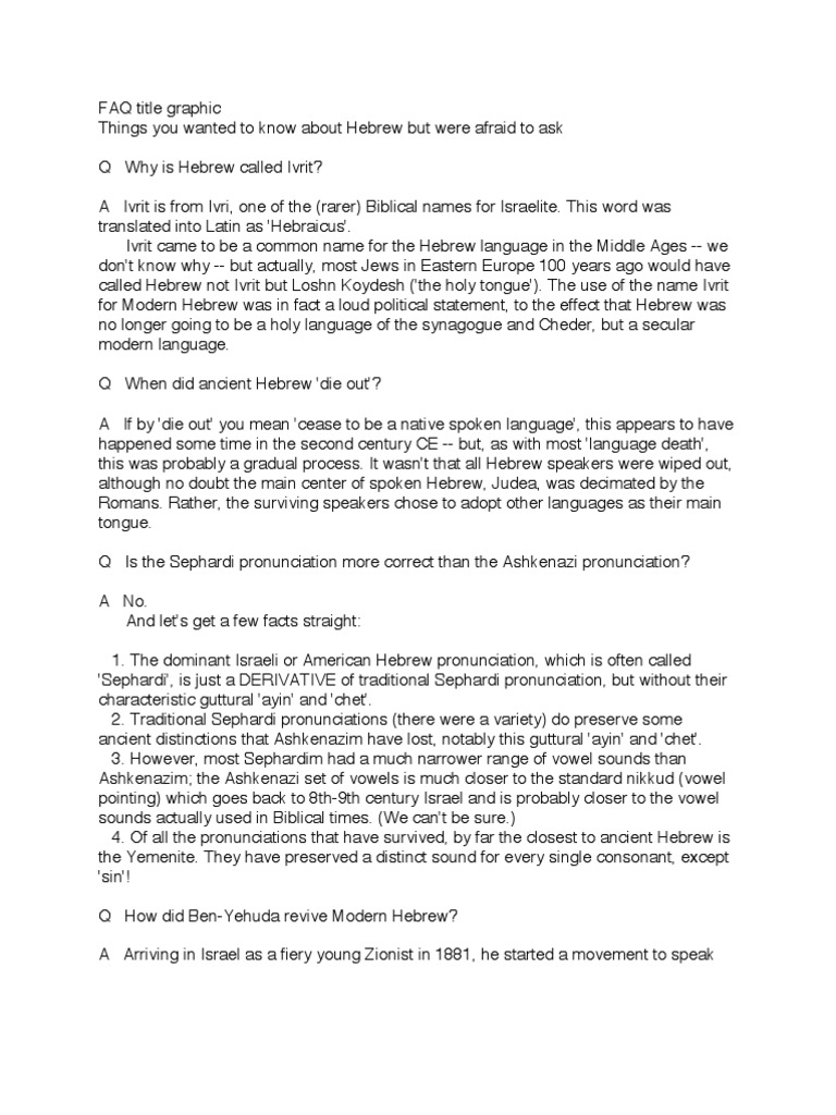 Ivrit or Ivri | PDF | Ashkenazi Jews | Hebrew Language