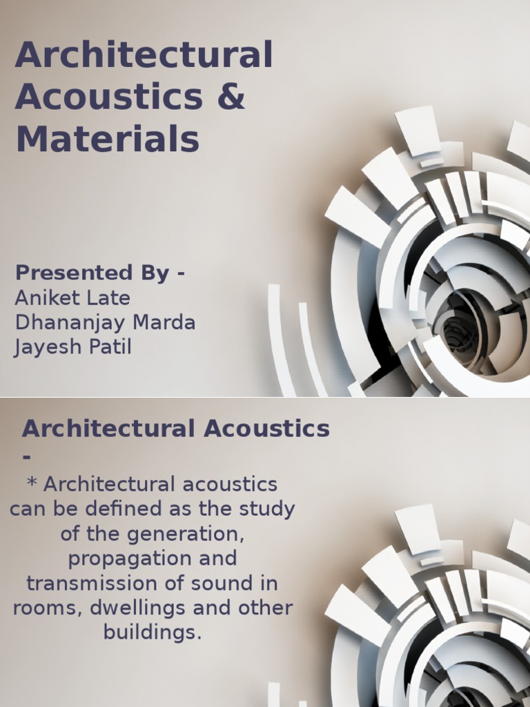 Architectural Acoustics | PDF | Sound | Acoustics