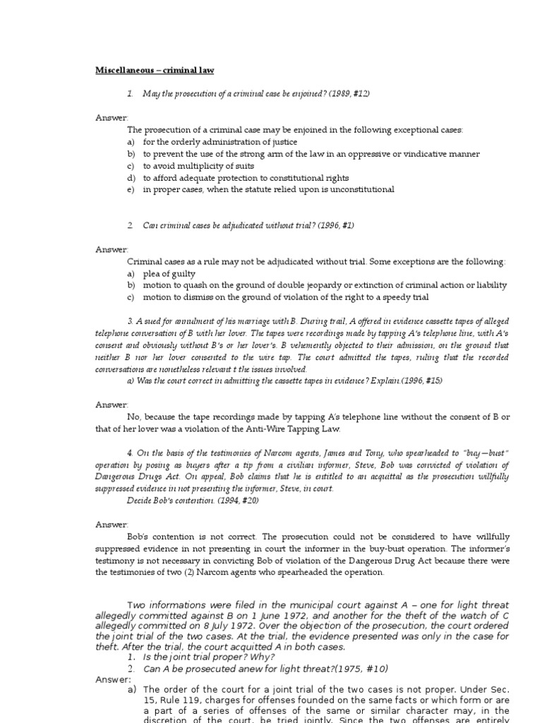 Miscellaneous Criminal | PDF | Acquittal | Prosecutor