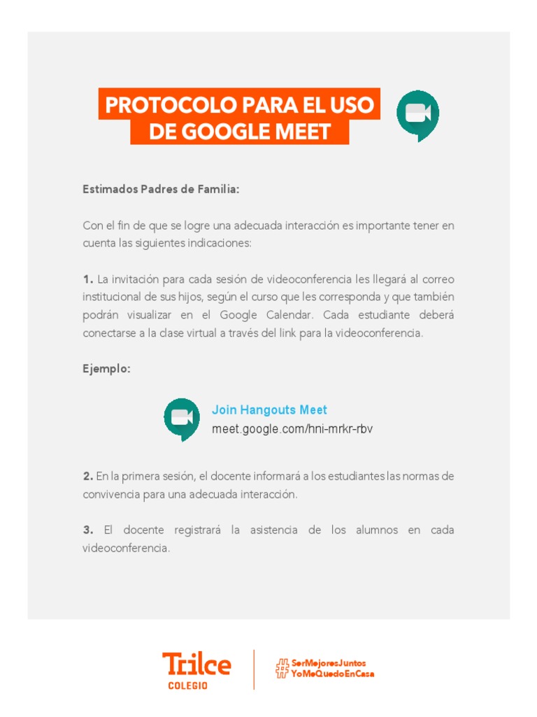 Protocolo Uso Google Meet | PDF | Negocios | Ciencias sociales