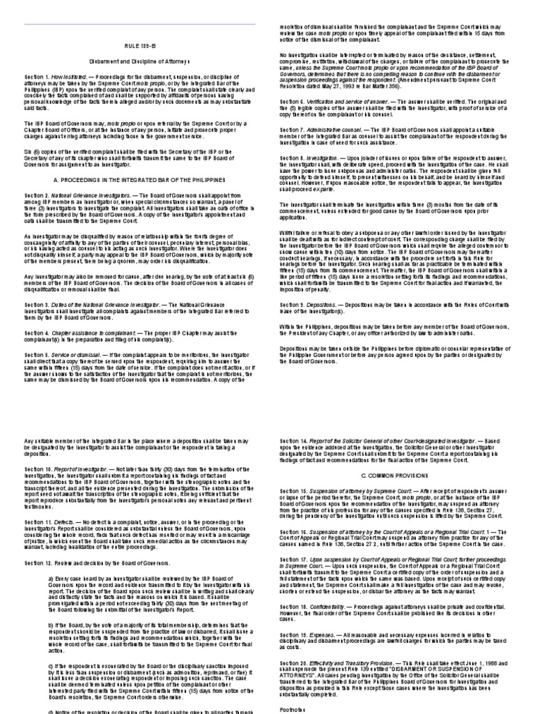 1 Rule 139 | PDF | Disbarment | Supreme Court Of The United States