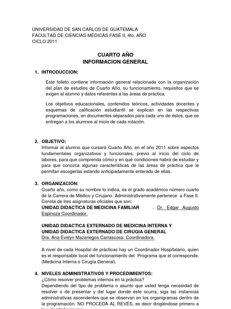 Cuarto Anyo Ion General 2011 | PDF | Historial médico | Hospital