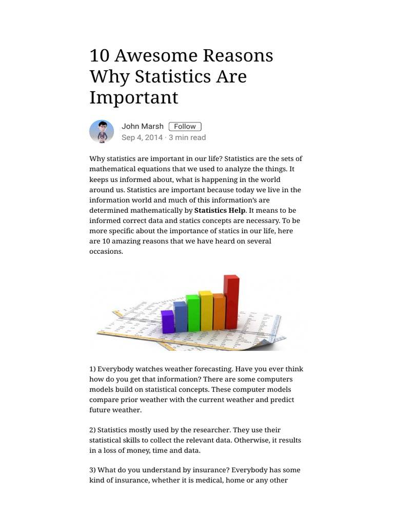Reasons Why Statistics Is Important in Our Life | PDF | Numerical ...