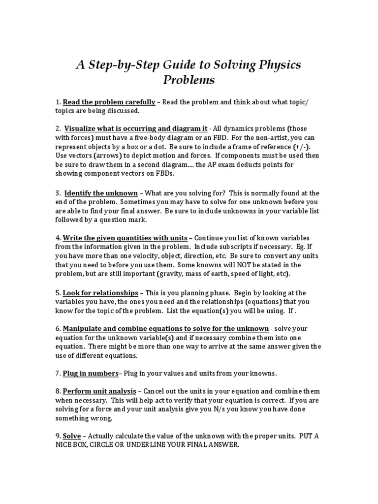 Solving Physics Problems | PDF | Euclidean Vector | Force