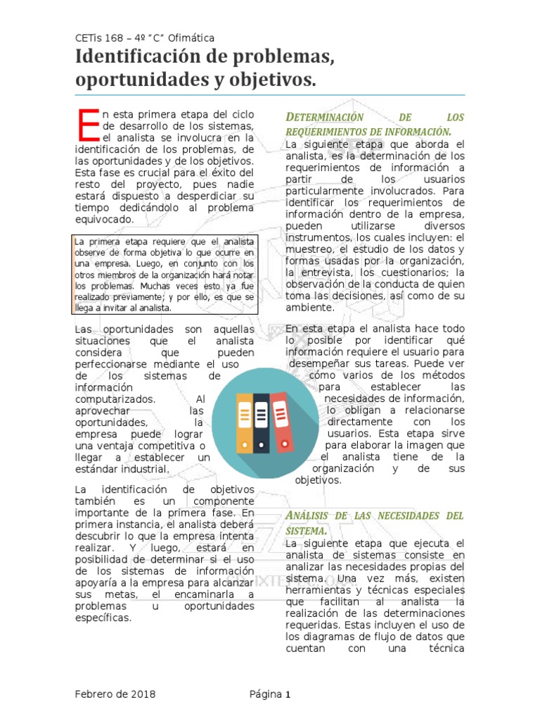 EJERCICIO 1 - Identificación de Problemas | PDF | Información | Business