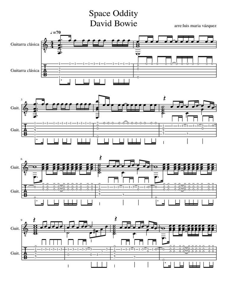 Space Oddity PDF | Download Free PDF | British Pop Songs | British Rock Songs