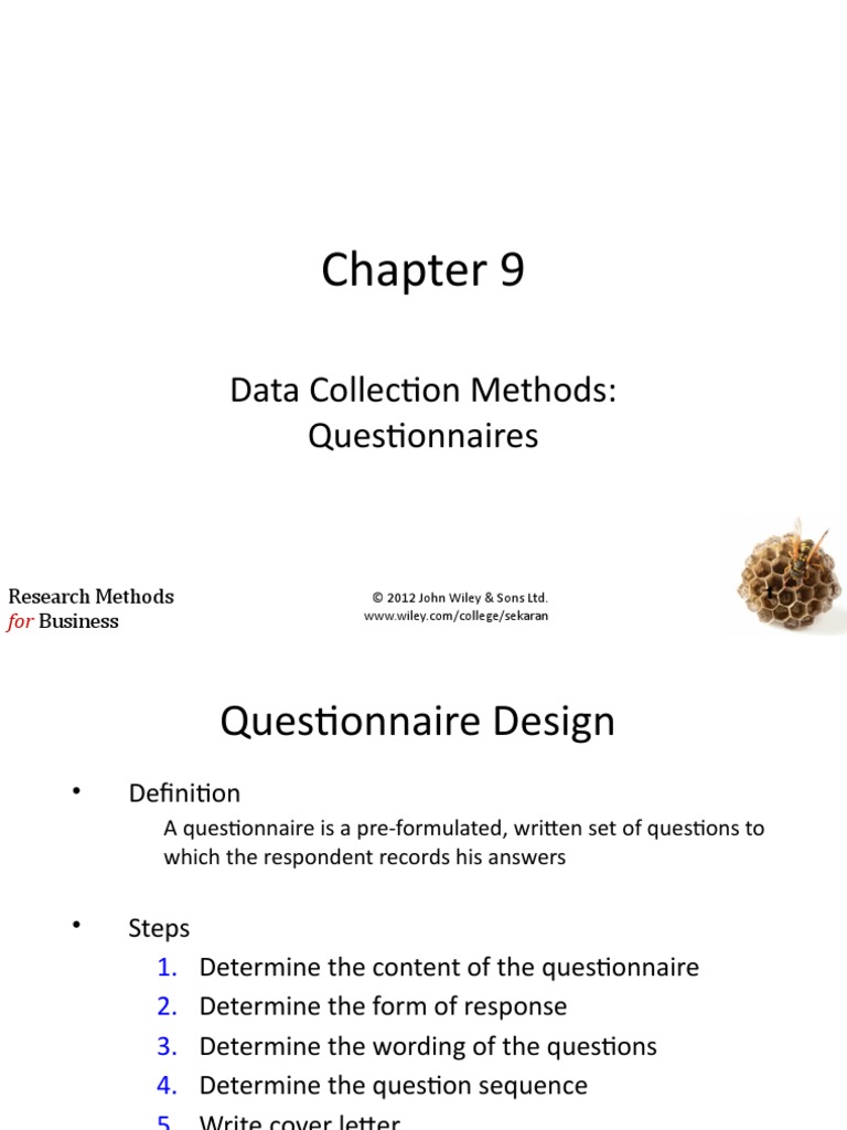 Ch09 Data Collection Methods | PDF | Questionnaire | Methodology