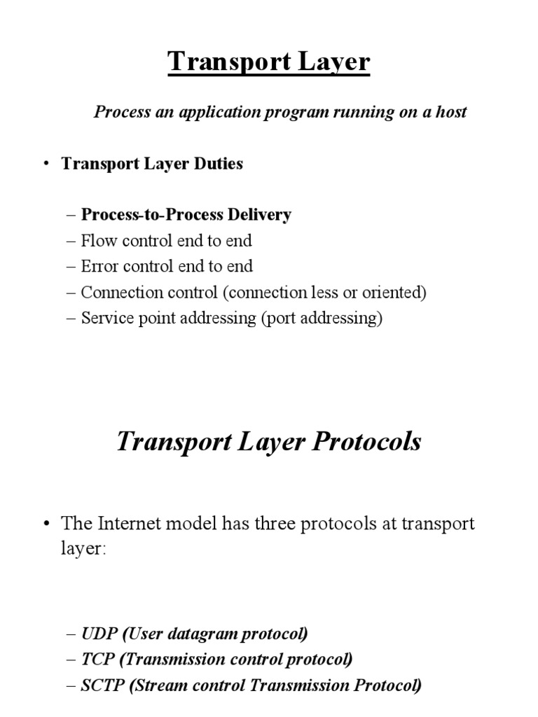Transport Layer PDF | PDF | Transmission Control Protocol | Port (Computer Networking)
