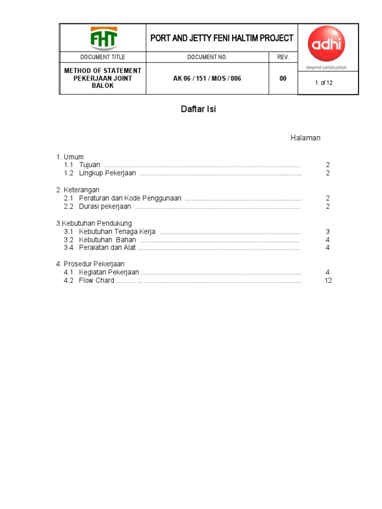 Metode Pekerjaan Joint Balok Precast | PDF