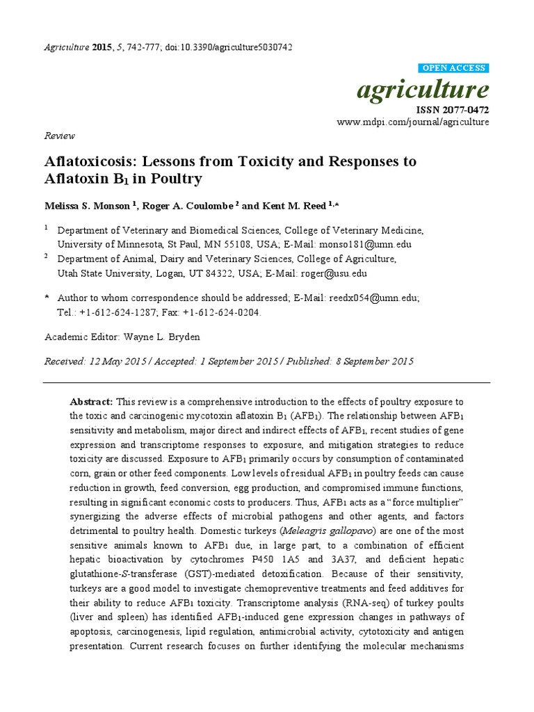 Aflatoxicosis Lessons From Toxicity and Responses | PDF | Interleukin ...