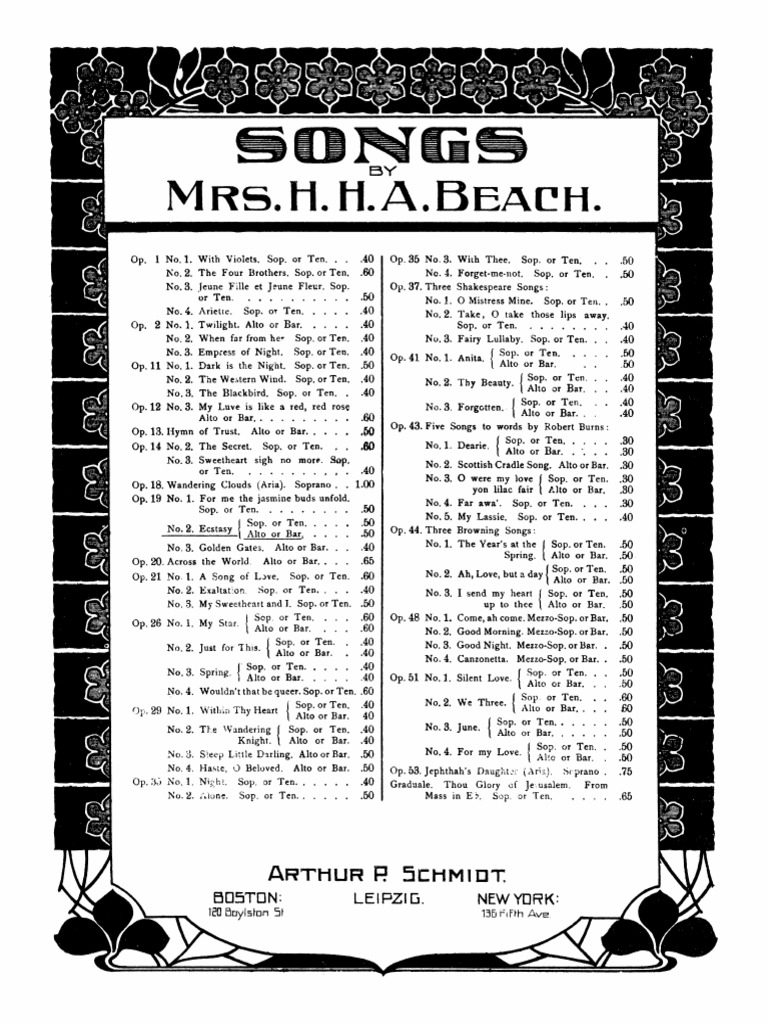 Ecstasy de Amy Beach | PDF