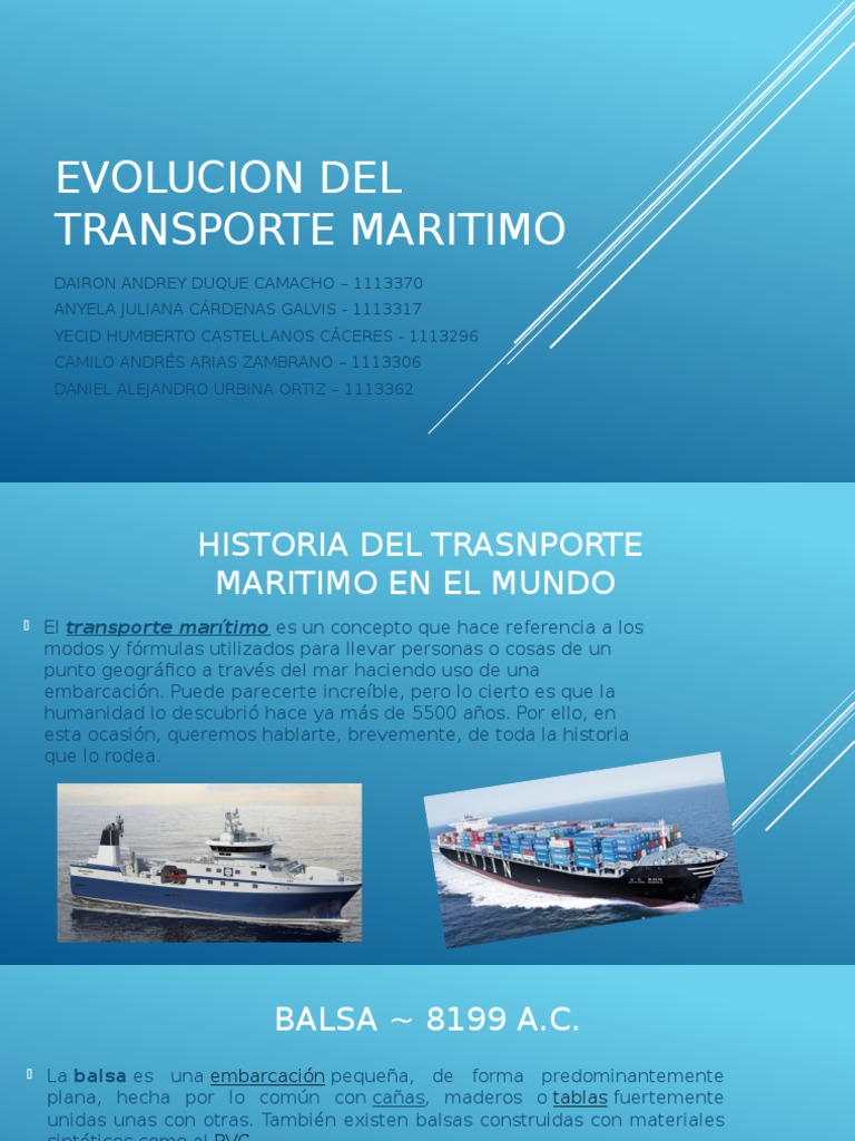 Evolucion Del Transporte Maritimo | PDF | Buque de vapor | Barcos