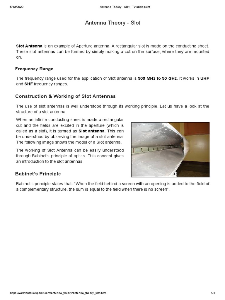 Antenna Theory - Slot - Tutorialspoint | PDF | Antenna (Radio ...