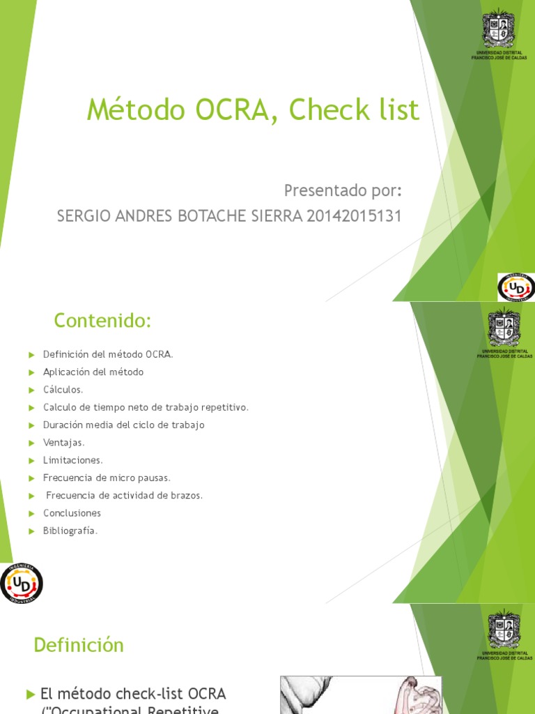 P PDF Método OCRA, Check List PDF | PDF | Salud y bienestar | Medicina