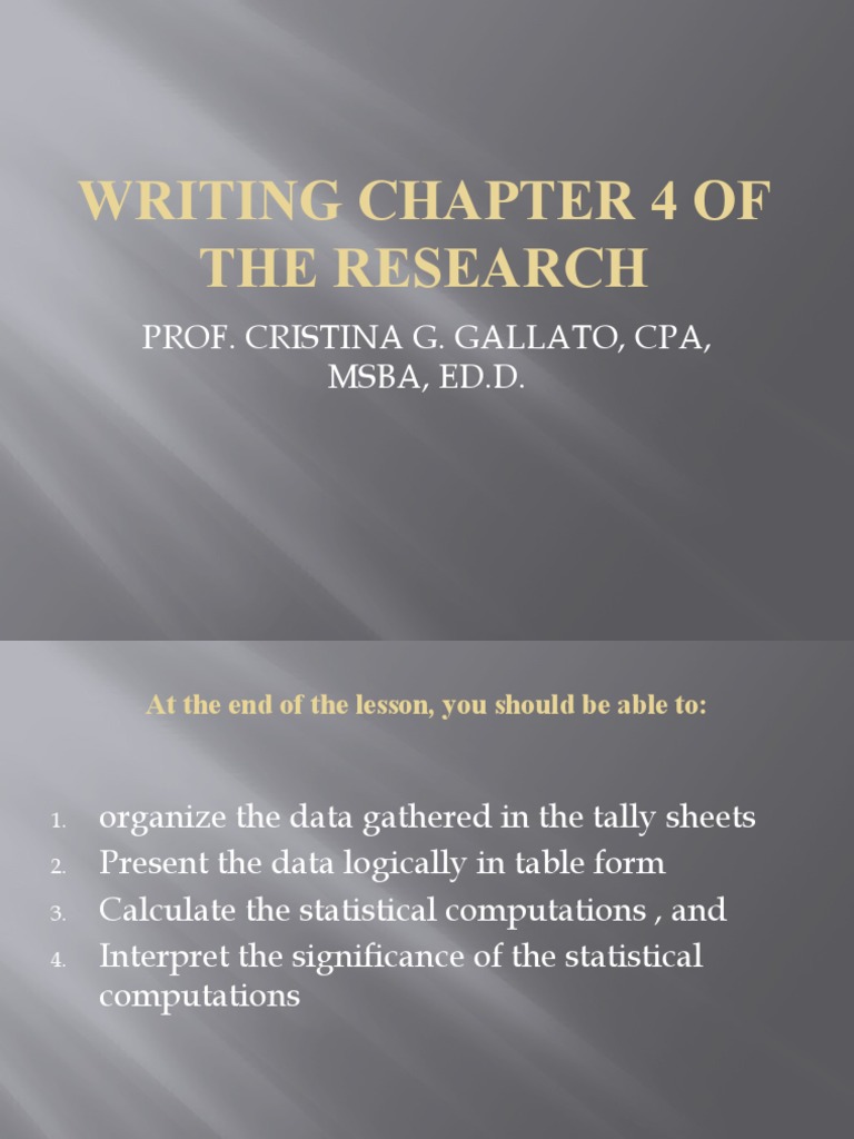 Data Analysis in Chapter 4 Research | PDF | Data | Cognition