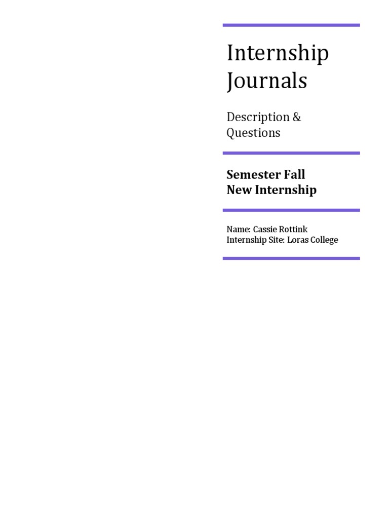 Internship Journals: Description & Questions | PDF | Social Media ...