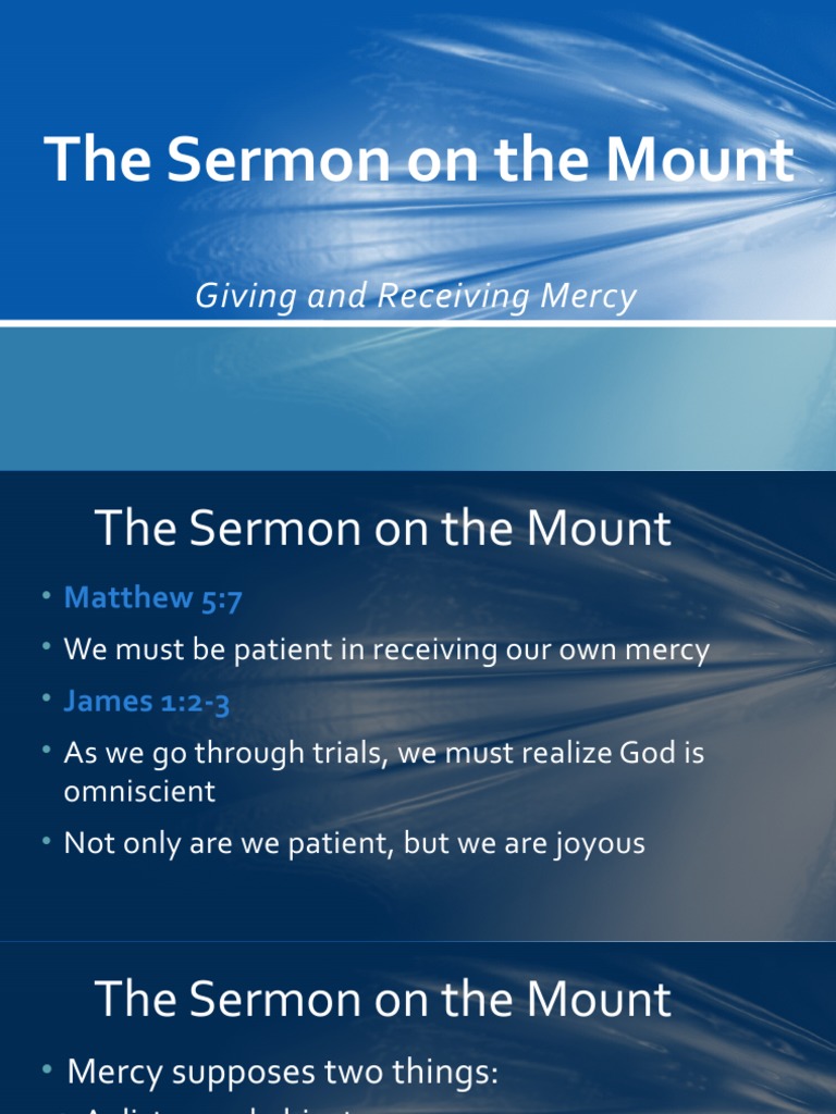 The Sermon On The Mount: Giving and Receiving Mercy | PDF | Religion ...