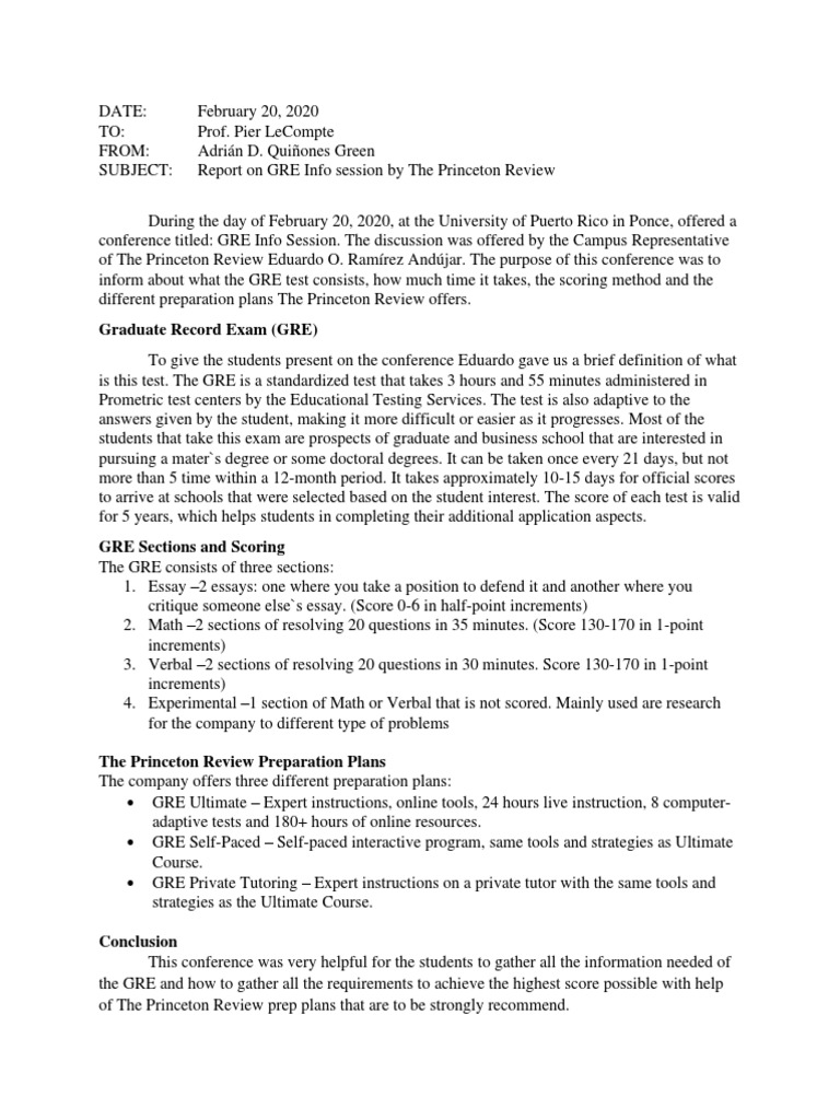 GRE Info Session Overview and Prep Plans | PDF | Graduate Record ...