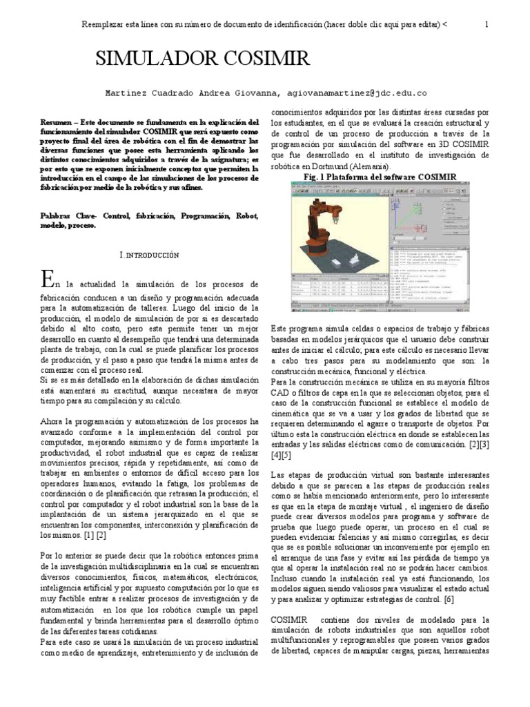Cosimir Robotica Andrea | PDF | Robot | Robótica