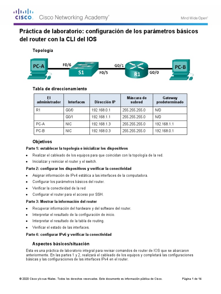 Practica de Laboratorio Cli Del Ios | PDF | Enrutador (Computación) | Dirección IP