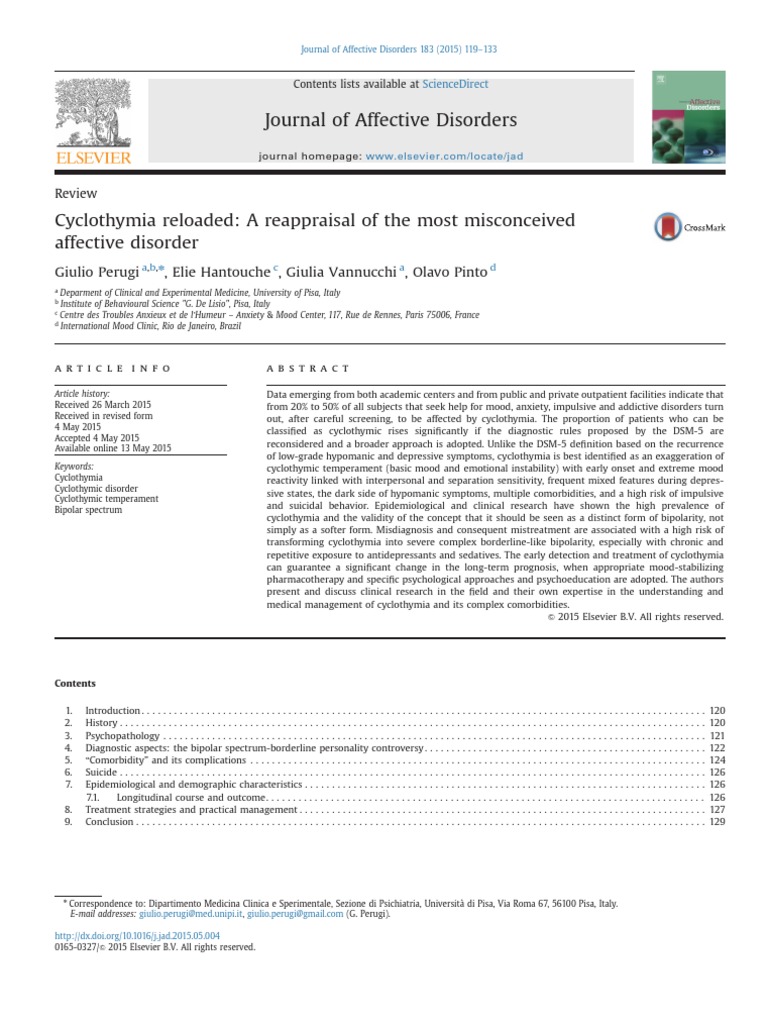 Journal of Affective Disorders: Giulio Perugi, Elie Hantouche, Giulia ...