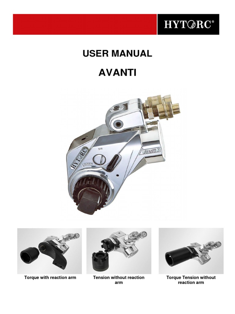 Hytorc Avanti User Manual and Torque Info | PDF