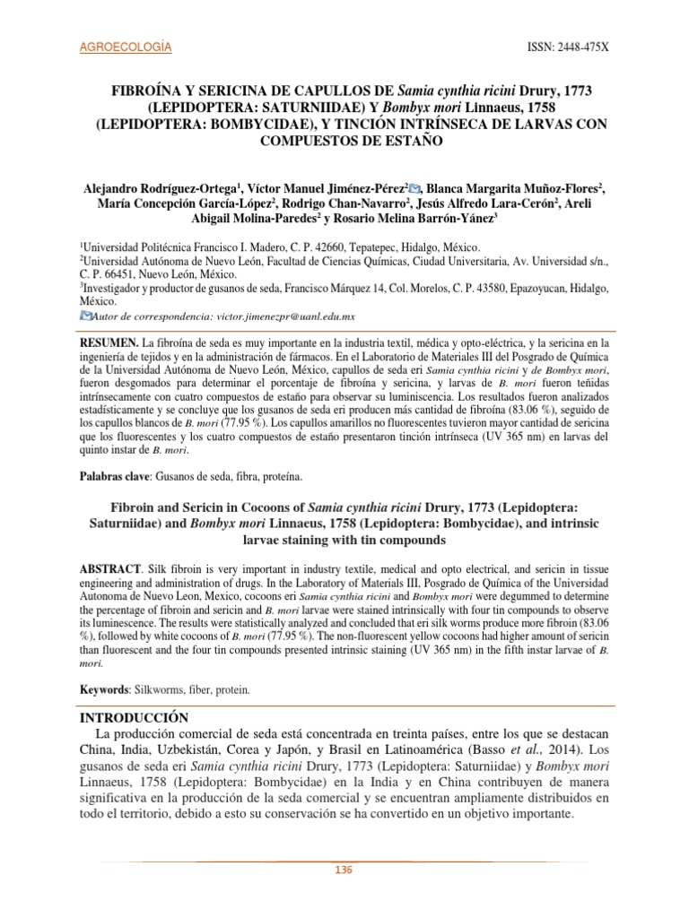 Fibroina y Sericina | PDF | Seda | Ultravioleta