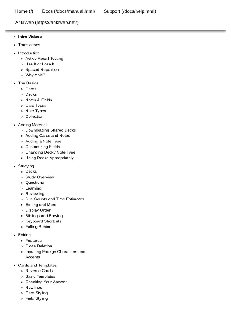 Anki Manual | PDF | Computing | Software
