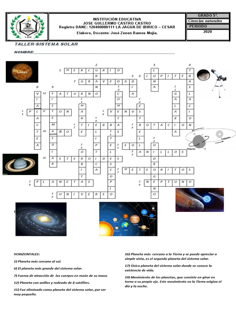 Respuestas Sopa De Letras Sistema Solar