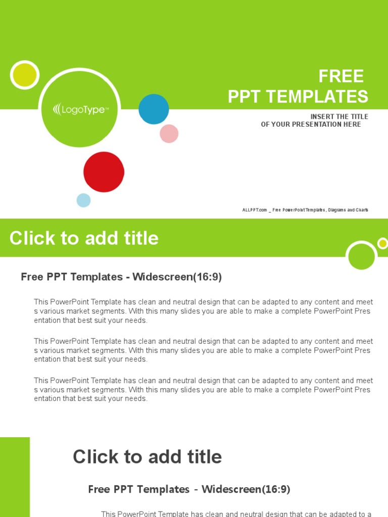 Set of Abstract Color PowerPoint Templates Widescreen | PDF