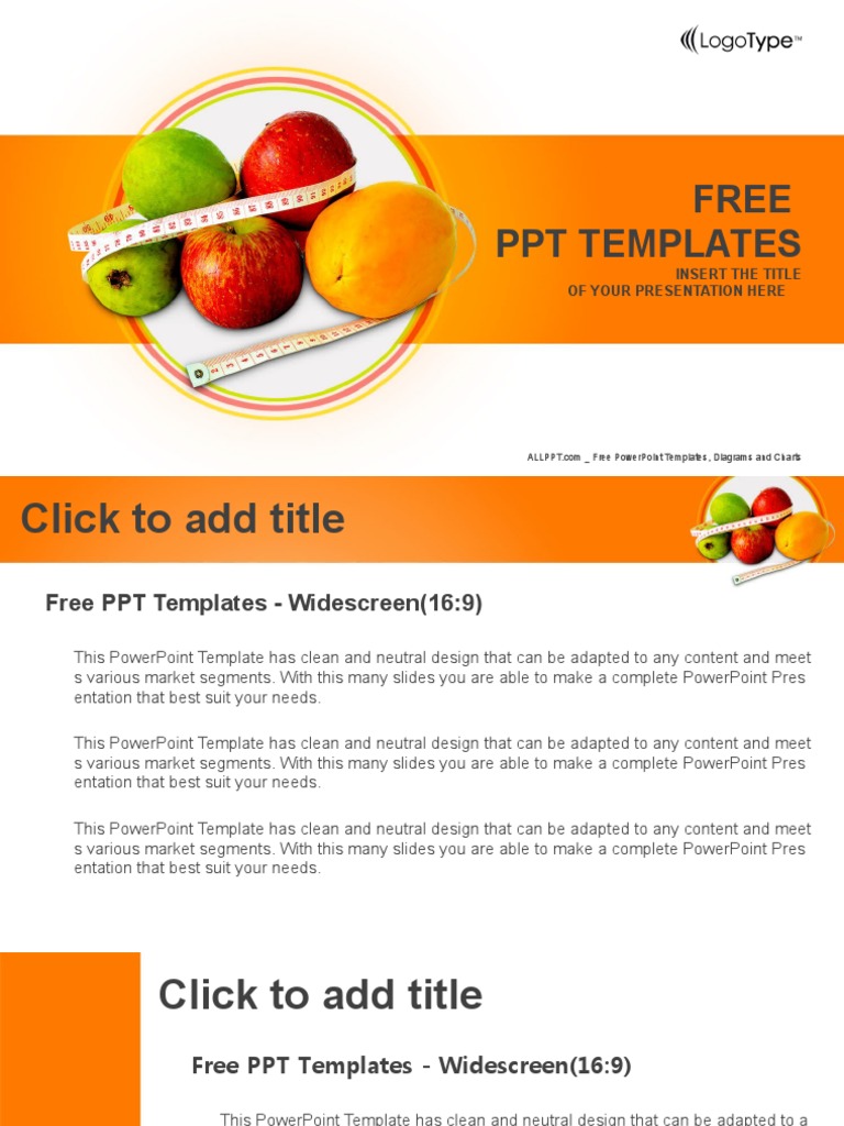 Diet and Nutrition PowerPoint Templates Widescreen | PDF