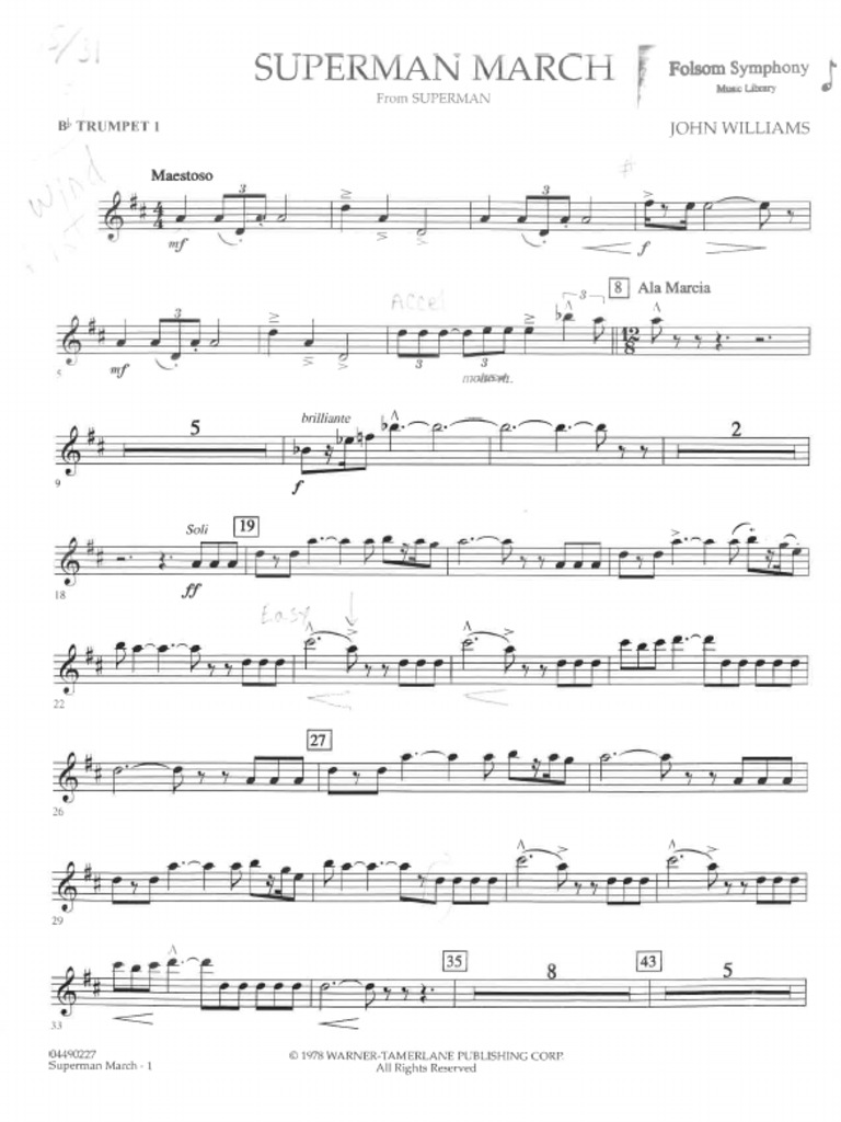 Trumpet 1 Superman March | PDF