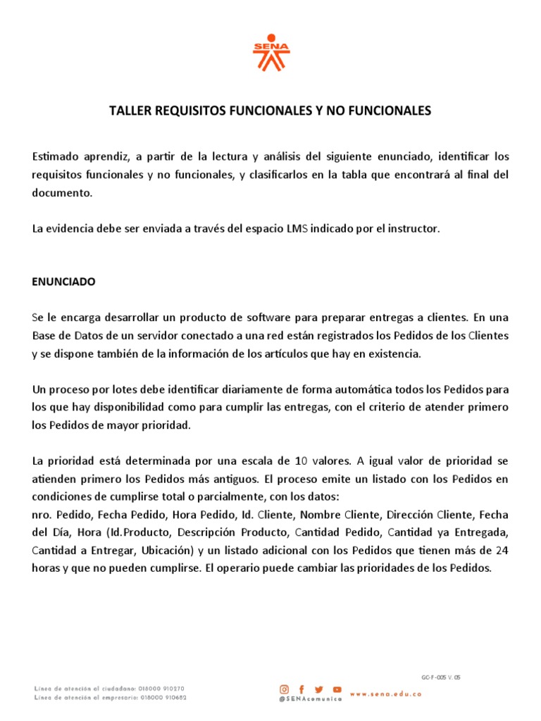 Taller3 Requisitos Func No Func | PDF | Factura | Tecnologías de la información