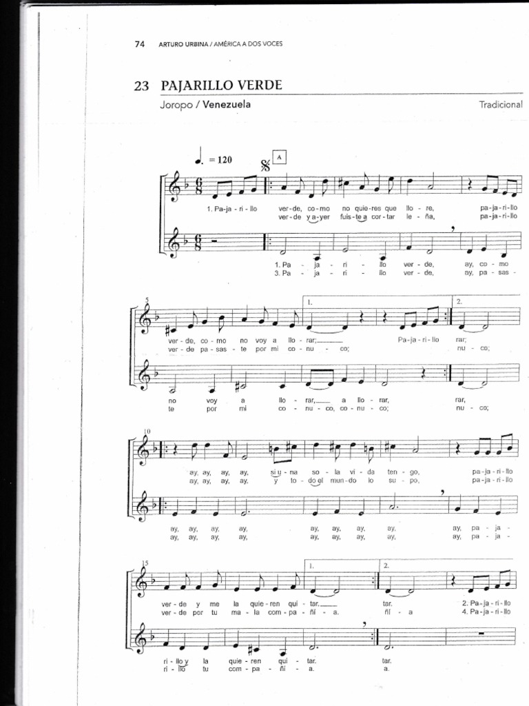 Pajarillo Verde pg1 PDF | PDF