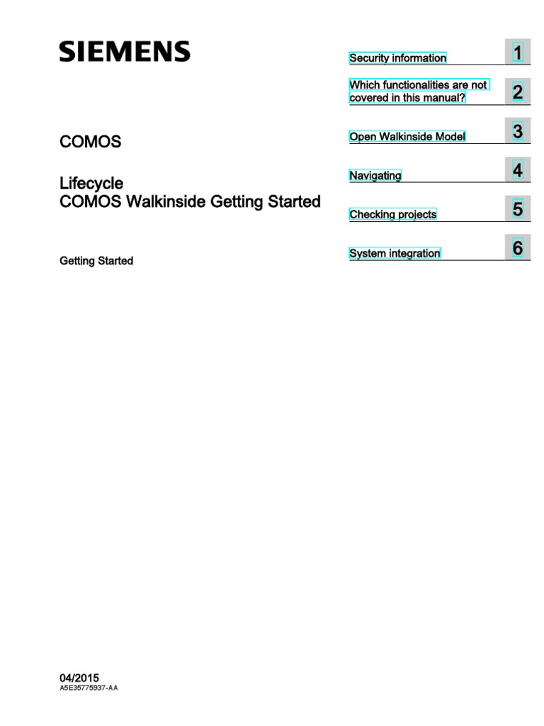Comos Lifecycle COMOS Walkinside Getting Started | PDF | Hypertext ...