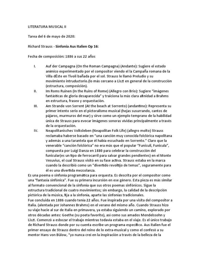 Literatura Musical Ii | PDF | Richard Strauss | Música clásica