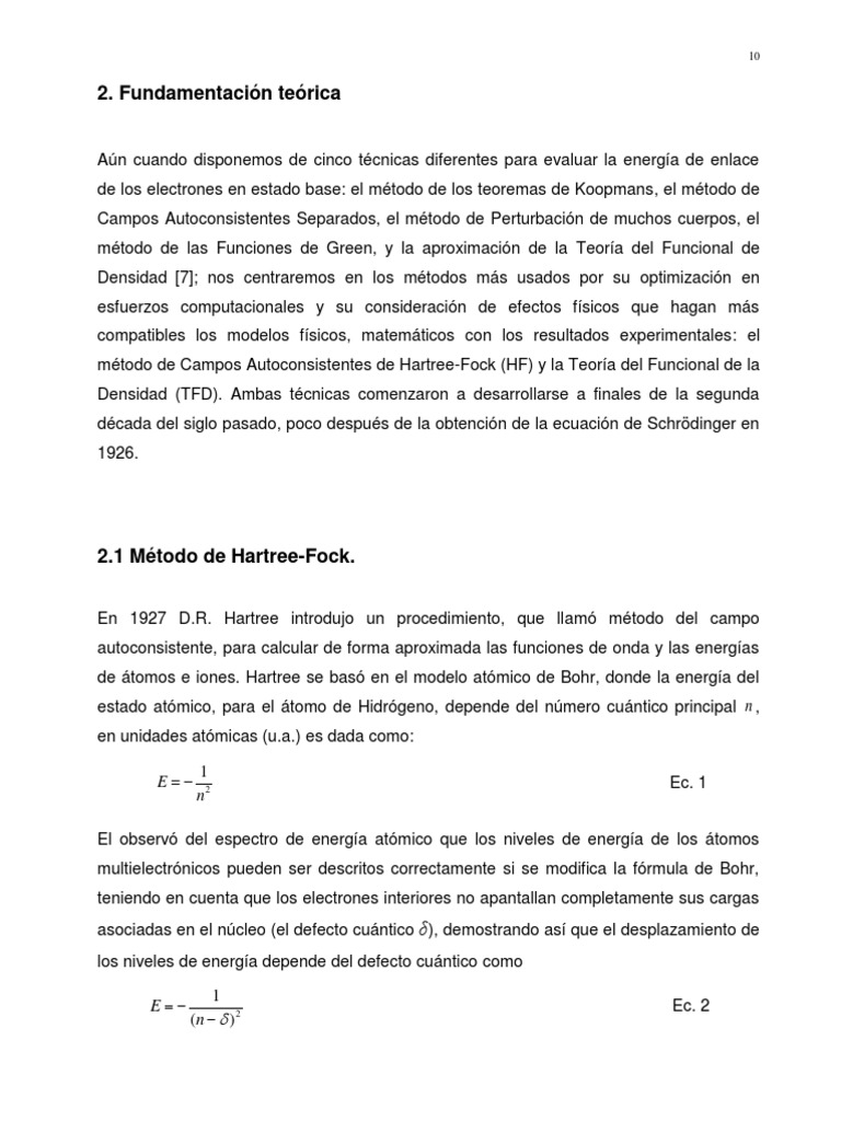 Hartree Fock y DFT PDF | PDF | Método Hartree-Fock | Orbital atómico