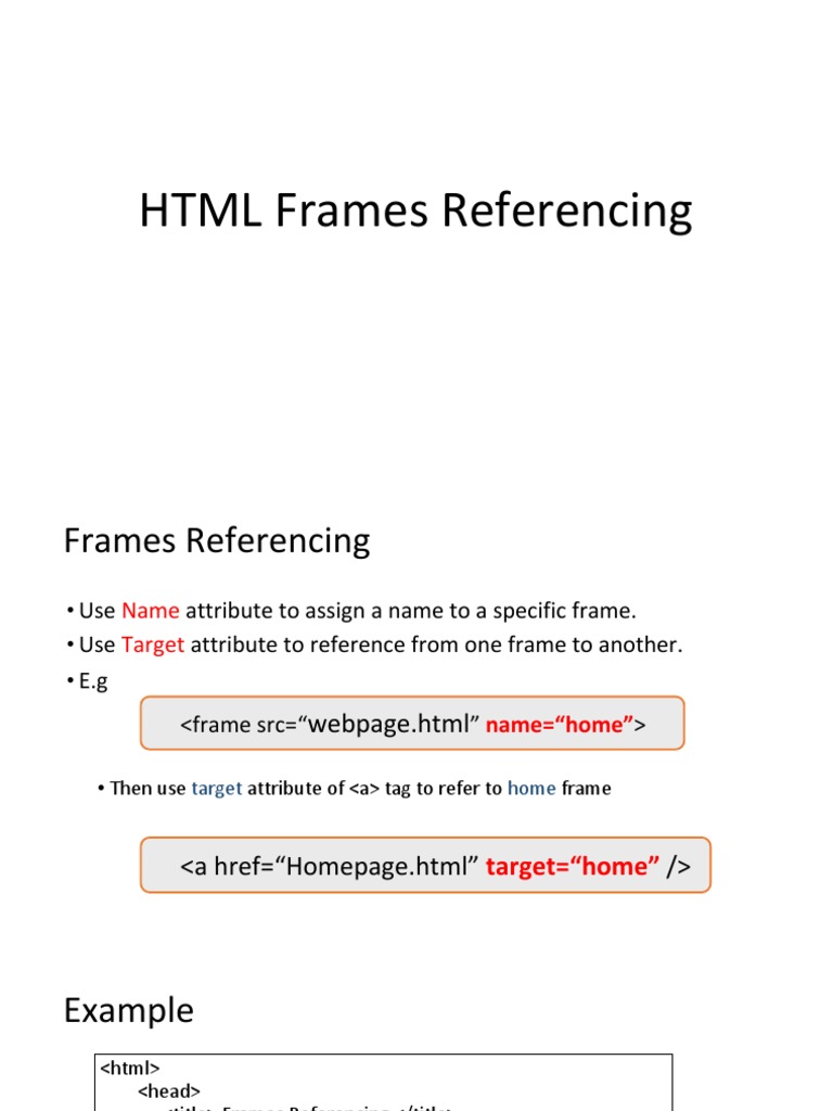 HTML Frames 2 | PDF | Html Element | Hypertext