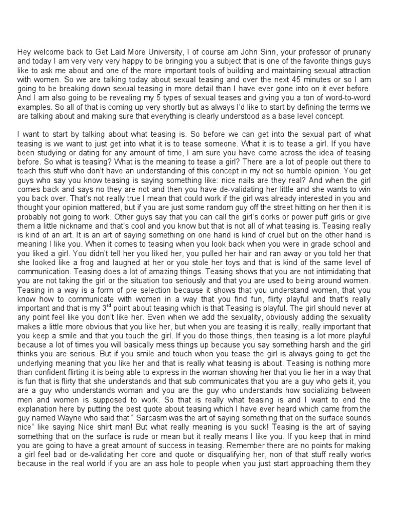 Complete Guide To Sexual Teasing | PDF | Flirting