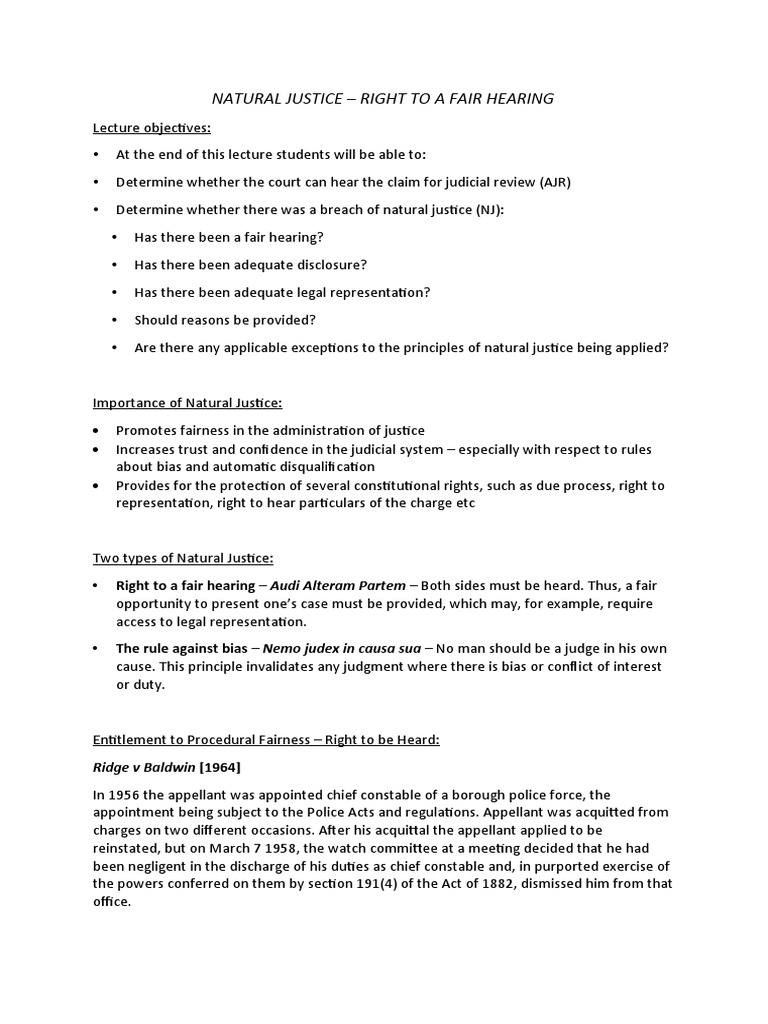 ADMIN LAW Right To A Fair Hearing | PDF | Extradition | Legal Aid