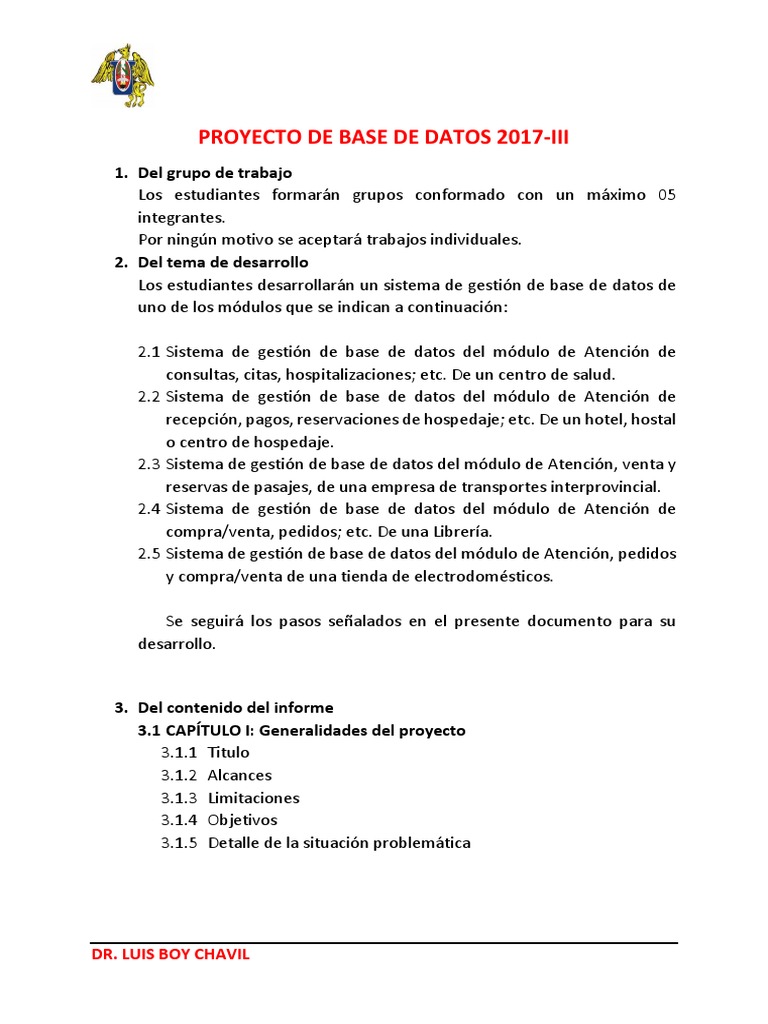 Proyecto de Base de Datos 2018 | PDF | SQL | Bases de datos