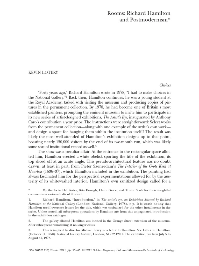 Rooms Richard Hamilton and Postmodernism | PDF | Modernism | Paintings