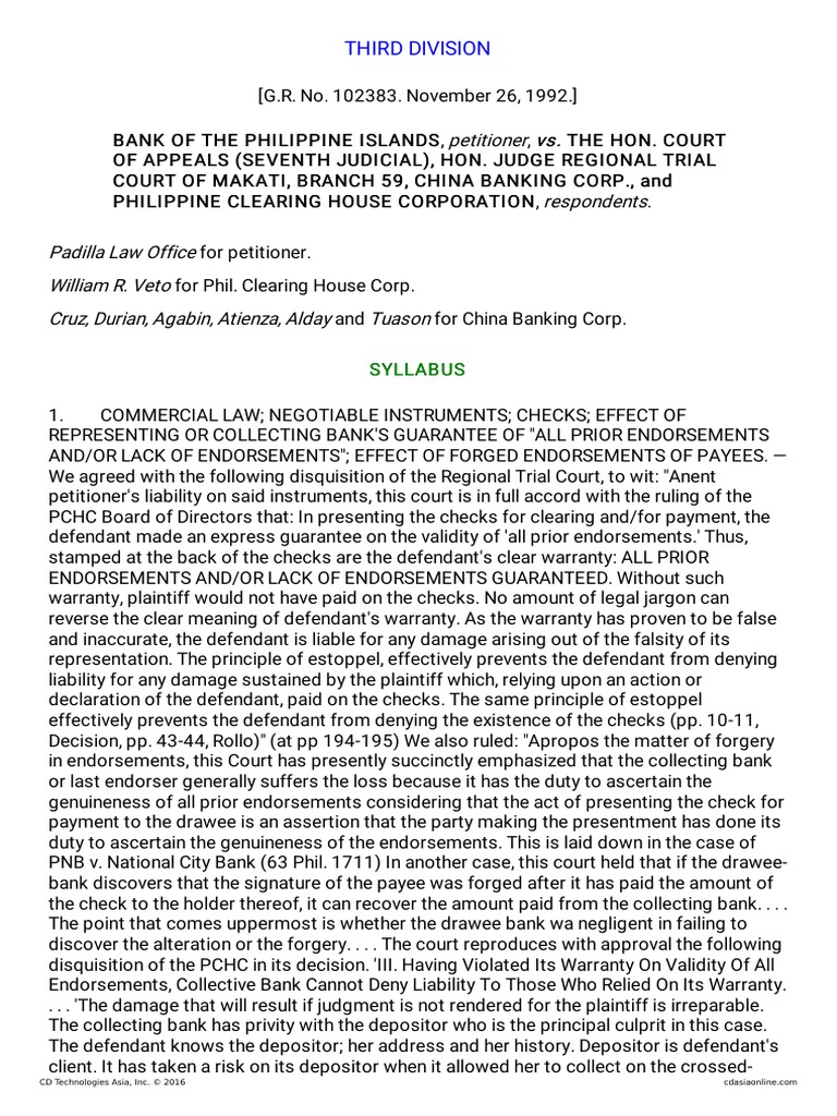 BPI v. CA | PDF | Cheque | Negligence