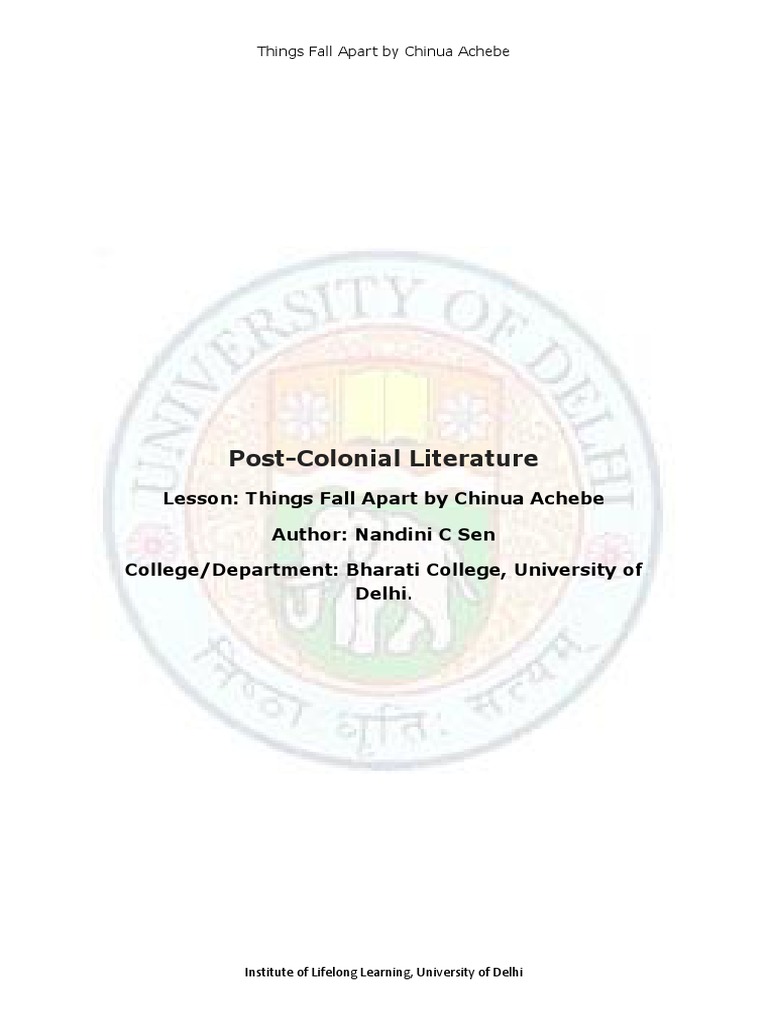 Chinua Achebe Things Fall Apart (Nandini Sen) PDF | PDF | African ...