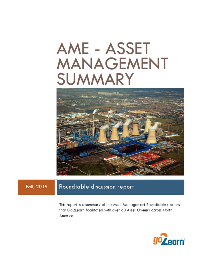 Ame - Asset Management: Roundtable Discussion Report | PDF | Analytics ...