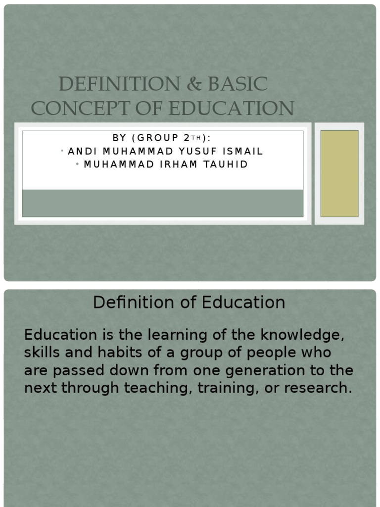 Definition & Basic Concept of Education | PDF