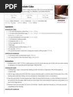 Moist Chocolate Layer Cake Recipe | PDF | Cakes | Chocolate