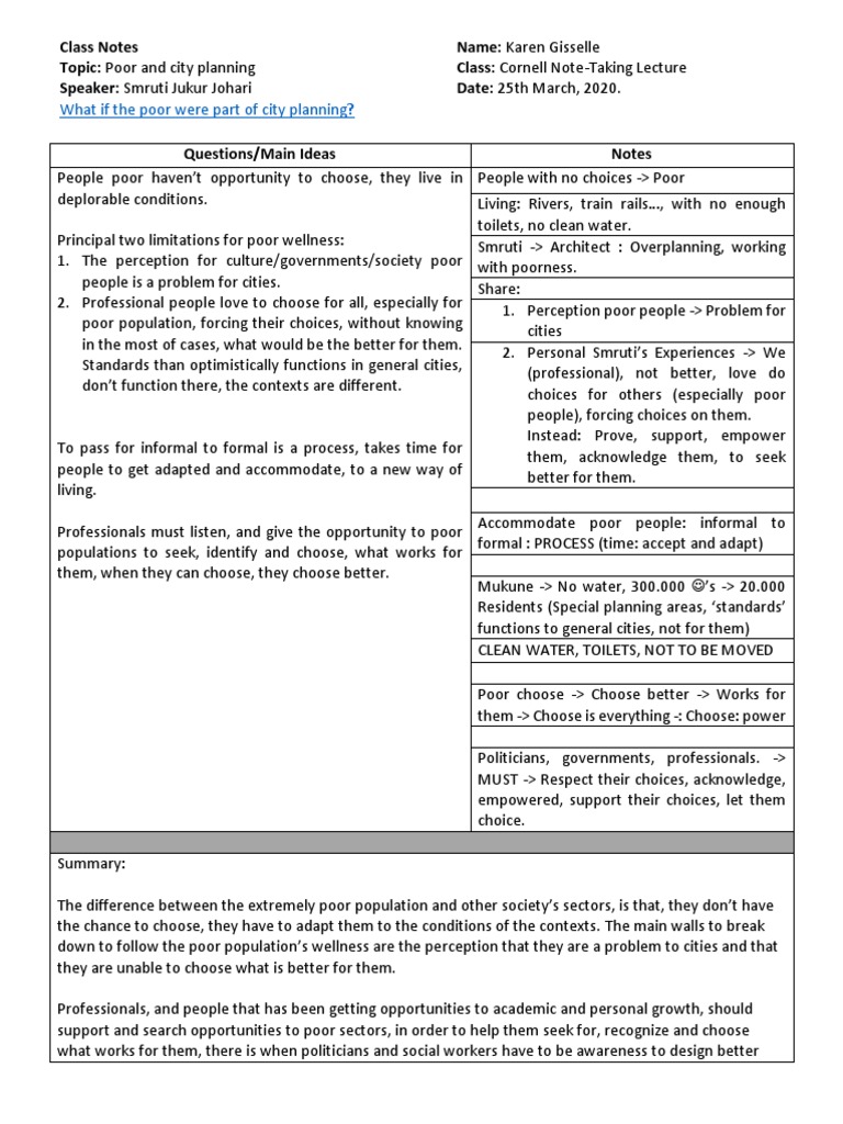 Ted Cornell Note-Taking Lecture. | PDF | Cognition