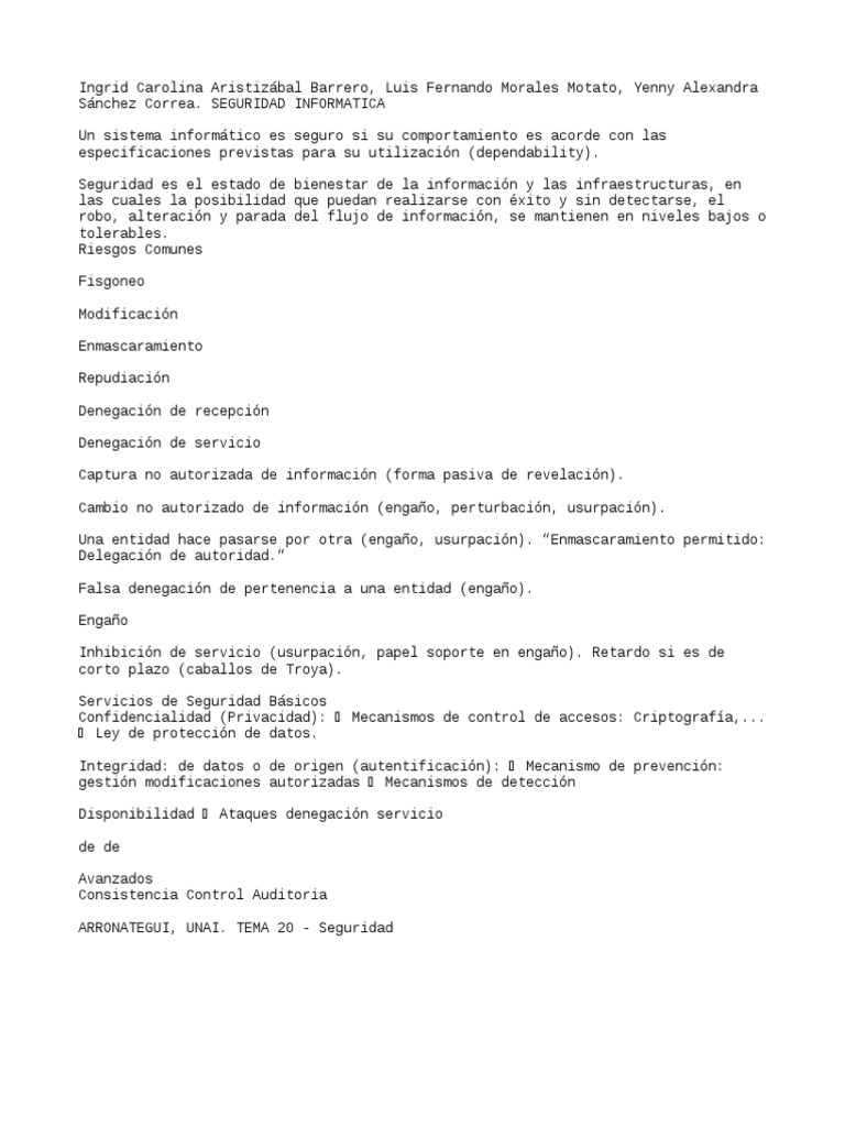 Seguridad Informatica Mapa Conceptual | PDF | La seguridad informática ...