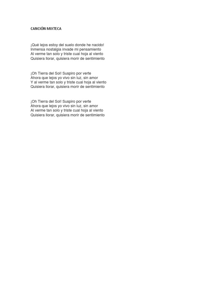 Nostalgia y Añoranza en Canción Mixteca | PDF | Clásicos